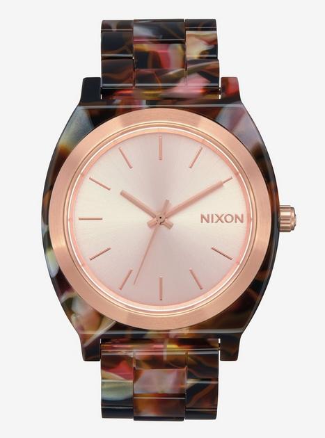 Nixon Time Teller Acetate Rose Gold Pink Tortoise Watch | Hot Topic