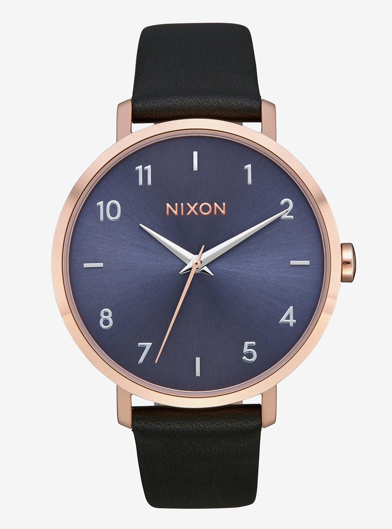 Nixon Arrow Leather Rose Gold Storm Watch | BoxLunch