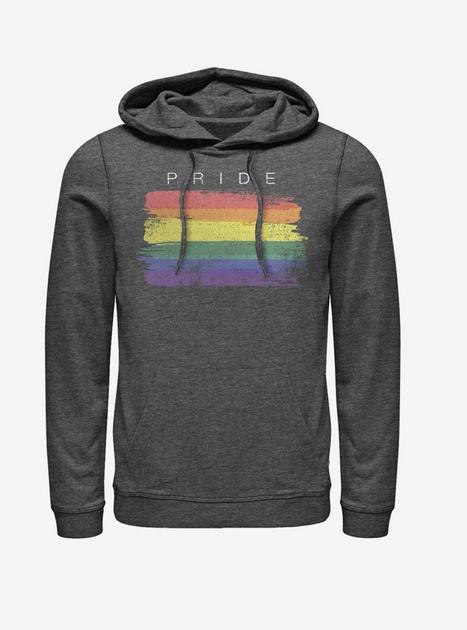 Pride Paintbrush Rainbow Hoodie - GREY | Hot Topic
