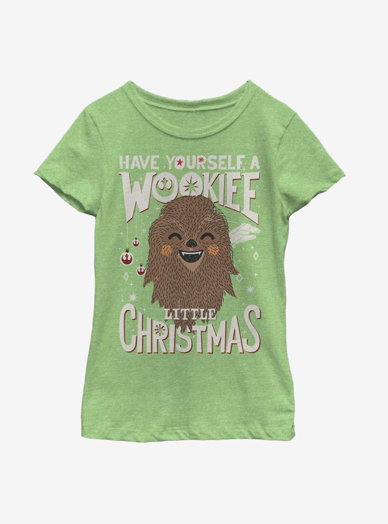 Star Wars Wookiee Christmas Youth Girls T-Shirt - GREEN | BoxLunch
