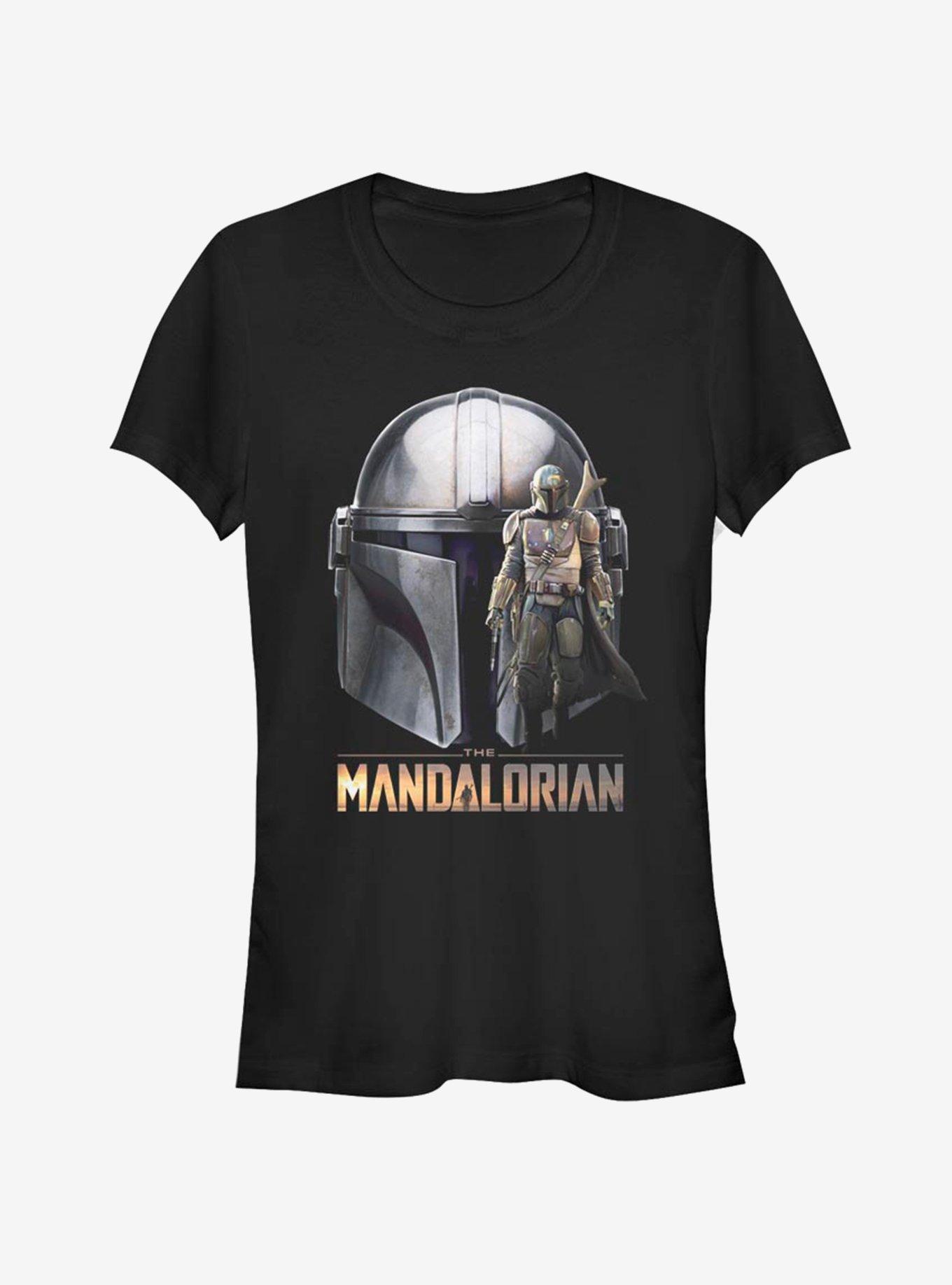 Star Wars The Mandalorian Mando Head Girls T-Shirt - BLACK | Hot Topic
