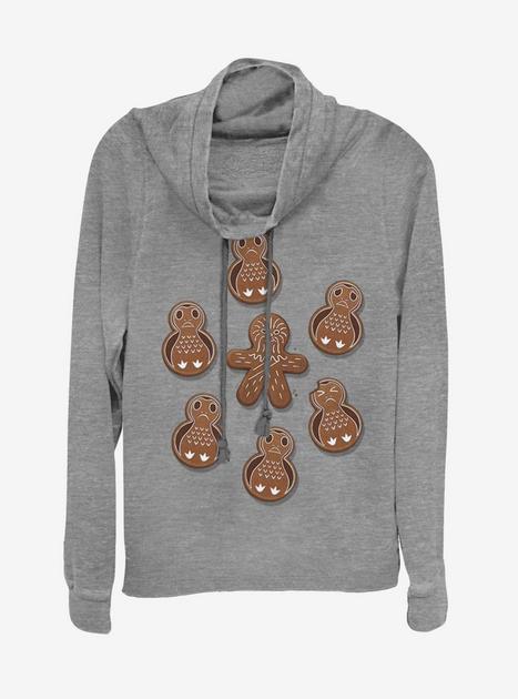 Star Wars Gingerman Porg Christmas Cookies Cowl Neck Long-Sleeve Girls ...