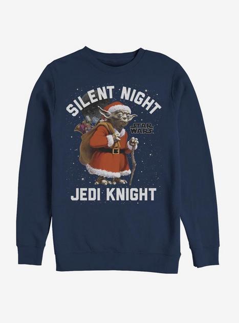 Star Wars Santa Yoda Silent Jedi Knight Crew Sweatshirt - BLUE | Hot Topic