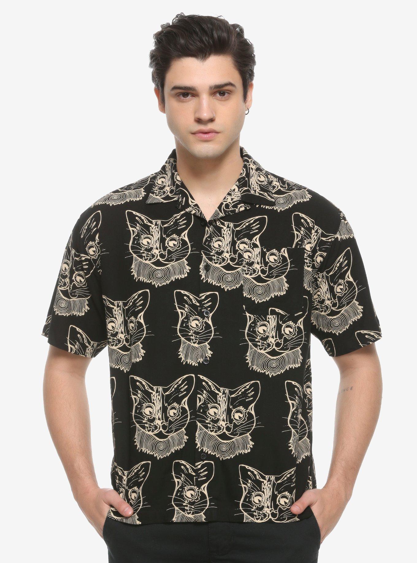 Black & Tan Cat Button-Up | Hot Topic