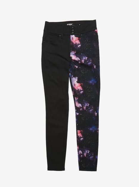 HT Denim Galaxy Split Leg Hi-Rise Super Skinny Jeans Plus Size | Hot Topic