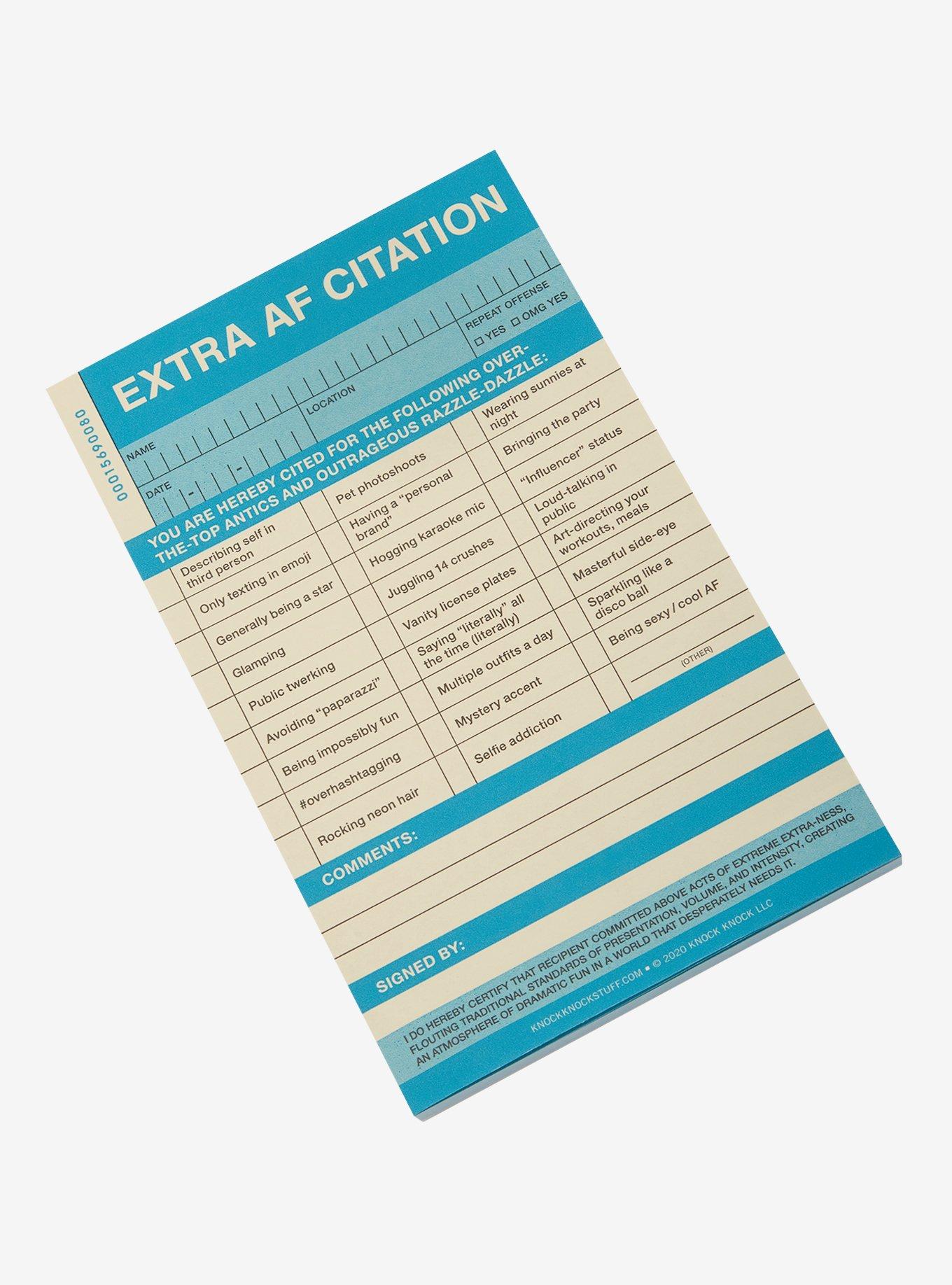 Extra AF Citation Sticky Note Pad | Hot Topic