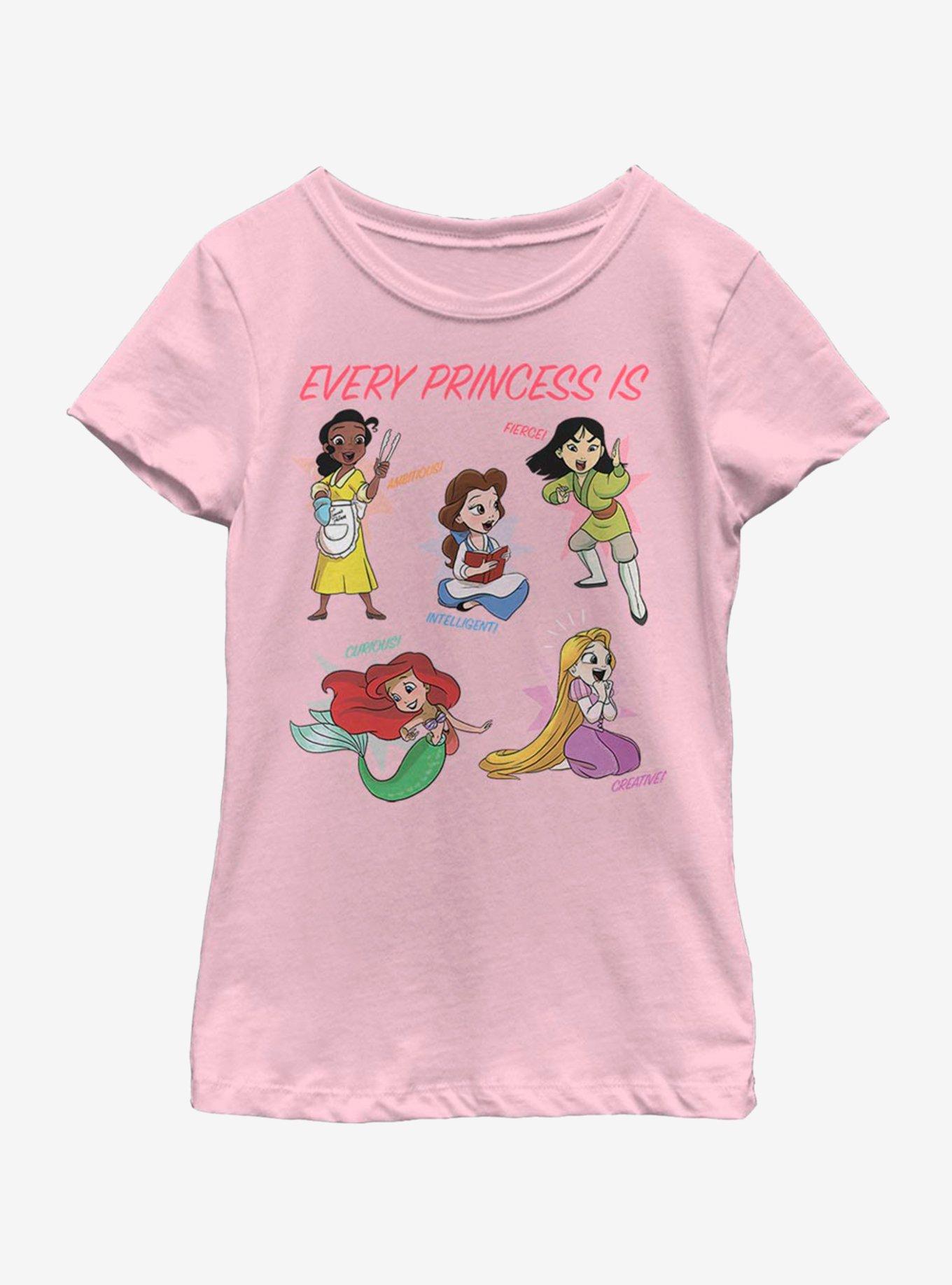Disney Princesses Every Princess Youth Girls T-Shirt - PINK | BoxLunch