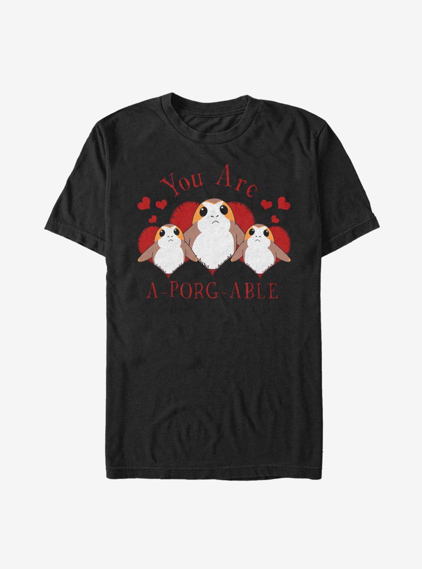 Star Wars A-Porg-Able T-Shirt - BLACK | BoxLunch