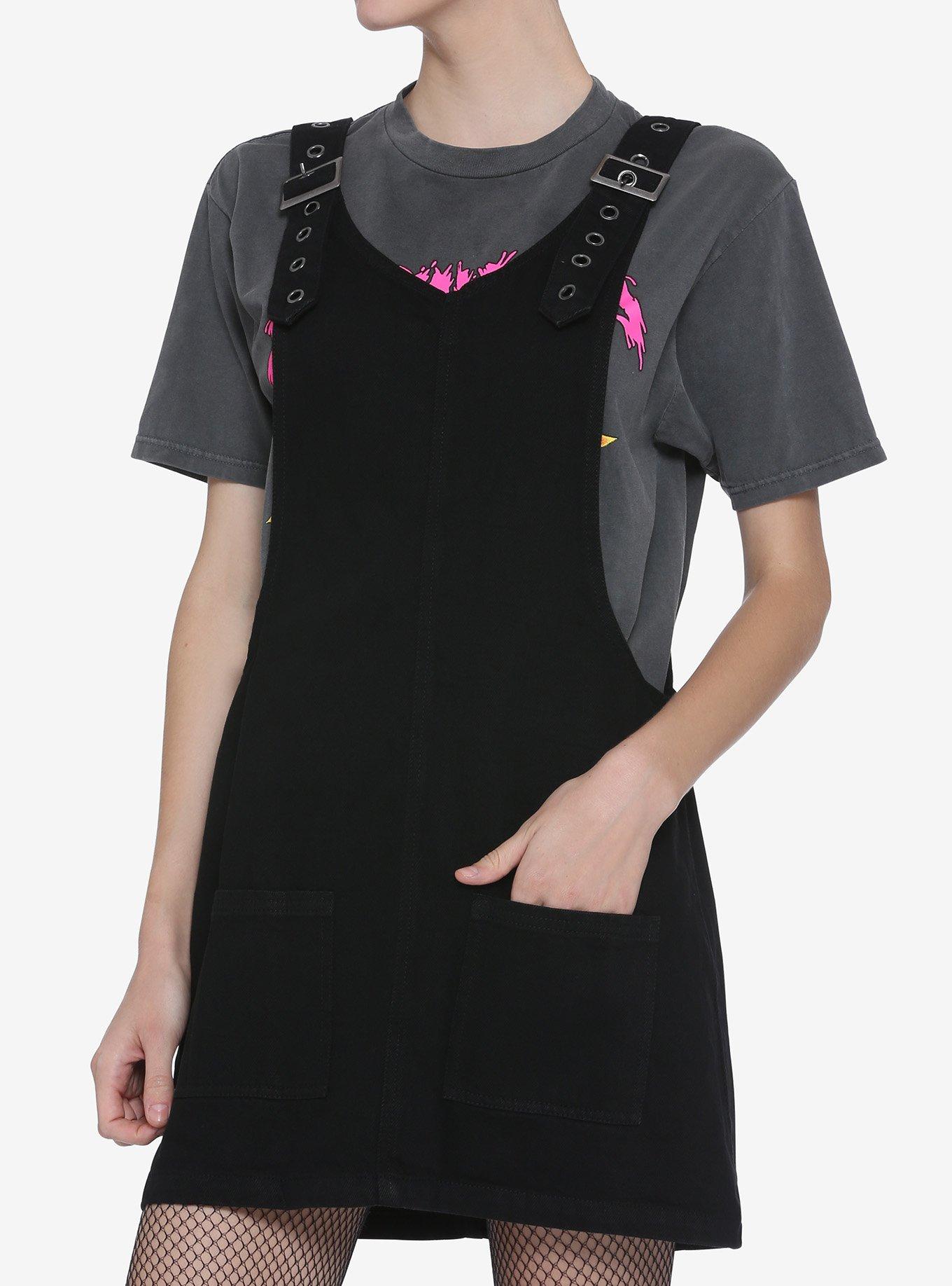 Black Denim Buckle Dress | Hot Topic