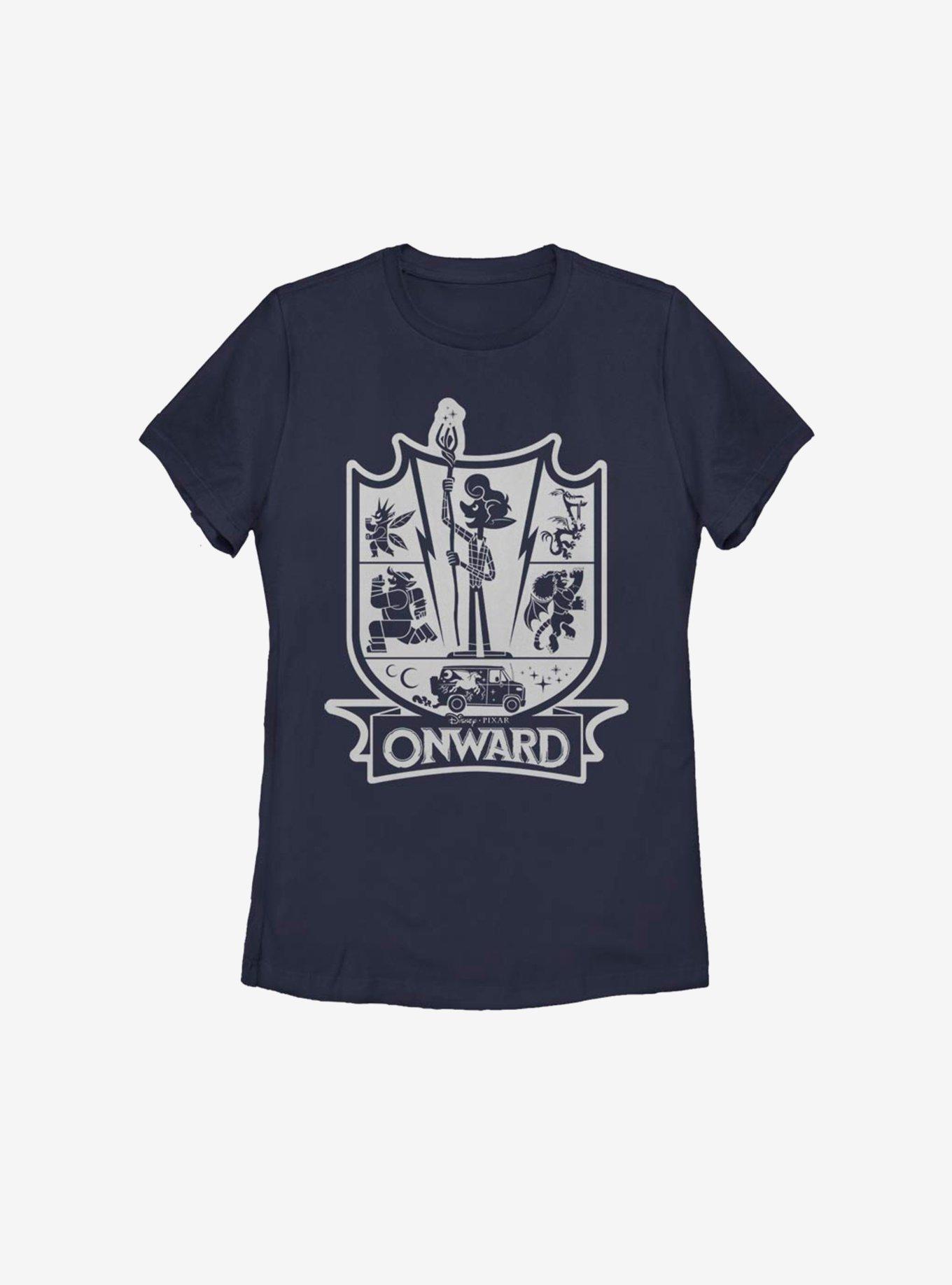 Disney Pixar Onward Crest Womens T-Shirt - BLUE | BoxLunch