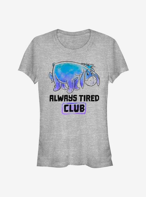 Disney Winnie The Pooh Eeyore Tired Club Classic Girls T-Shirt - GREY ...