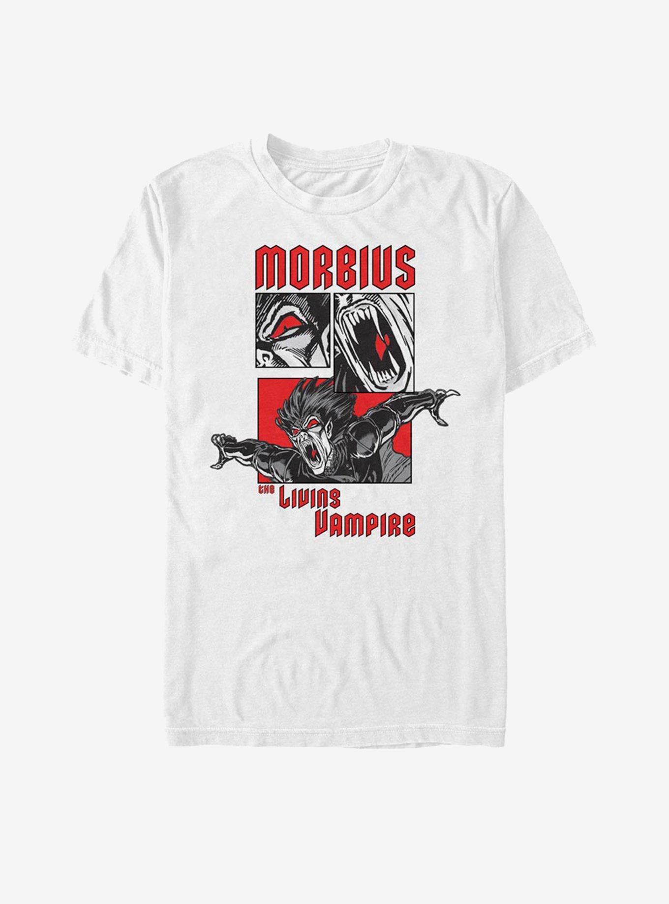 Marvel Morbius The Living Vampire Morbius Panels T-Shirt - WHITE | BoxLunch