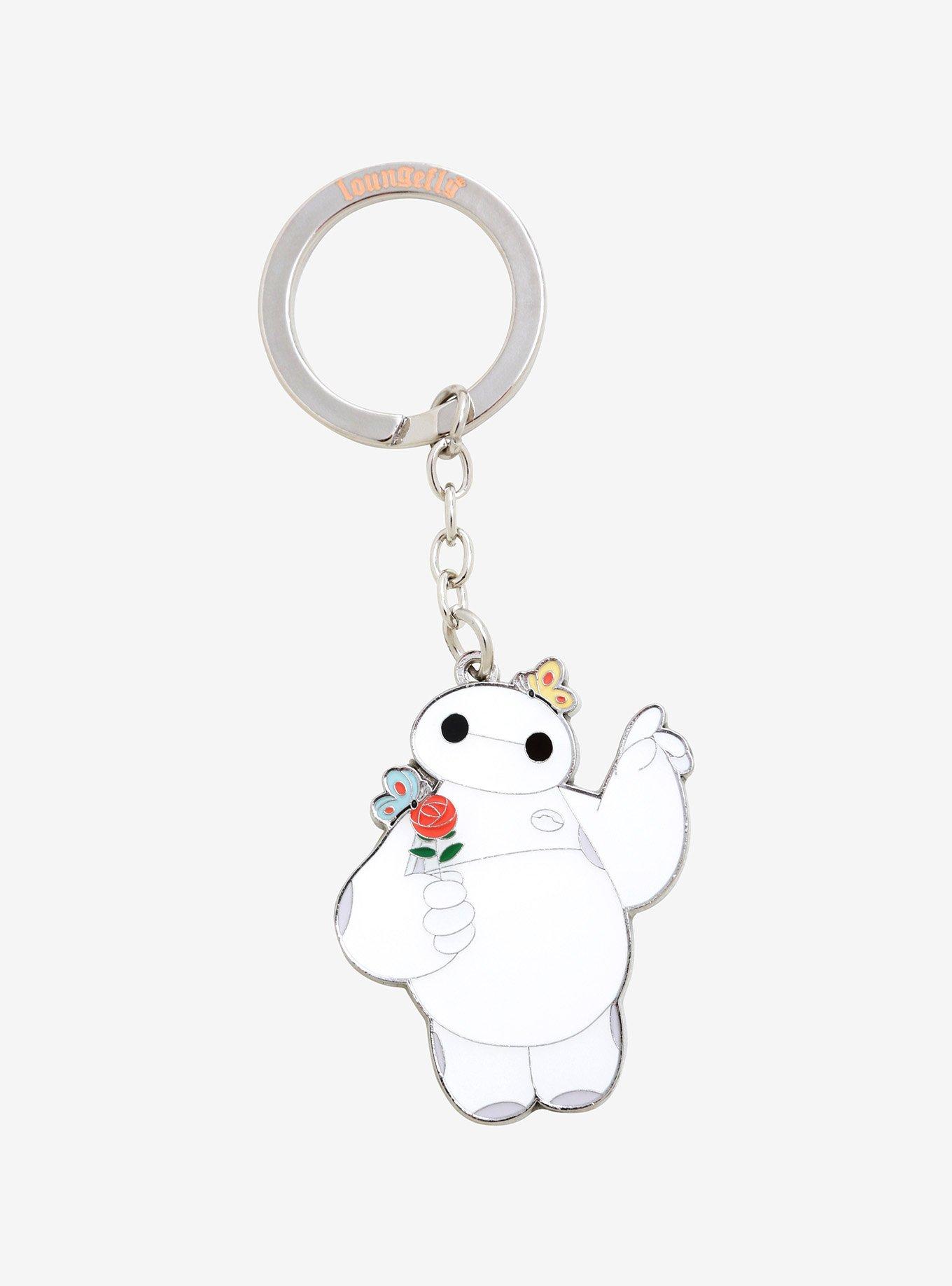 Loungefly Disney Big Hero 6 Baymax with Rose Enamel Keychain - BoxLunch ...