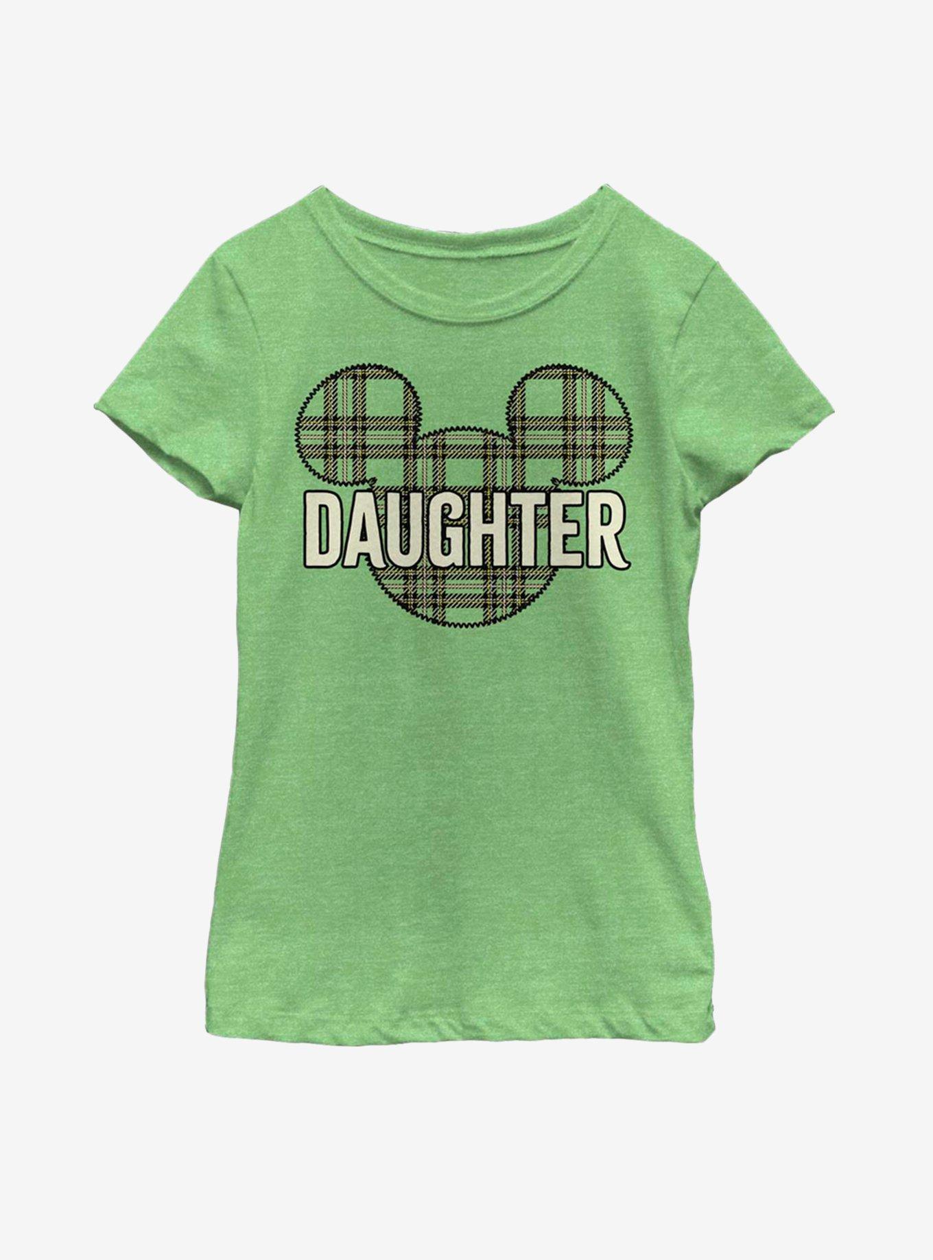 Disney Mickey Mouse Daughter Holiday Patch Youth Girls T-Shirt - GREEN ...