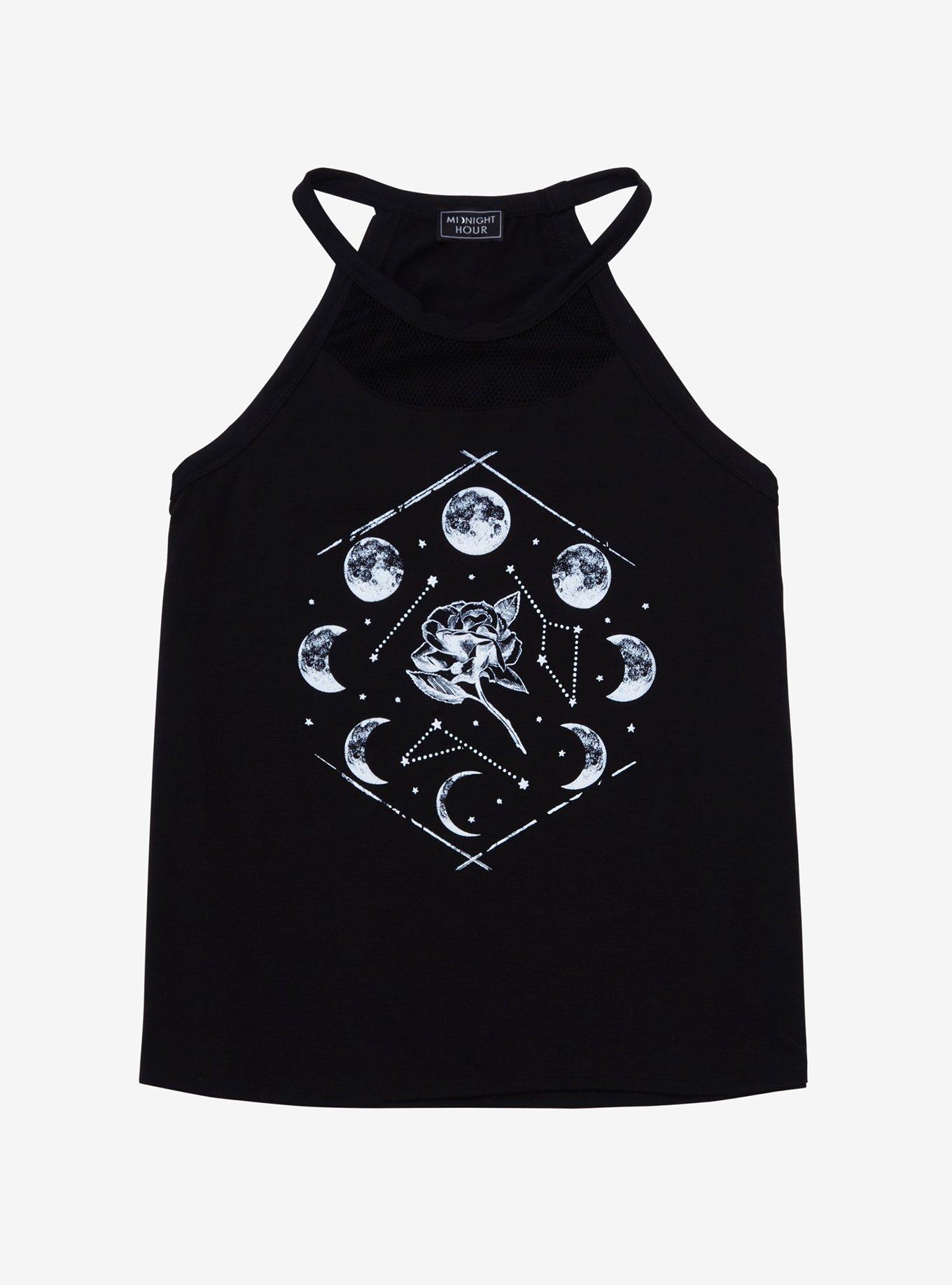 Moon Phases Mesh Front Girls Tank Top Plus Size | Hot Topic