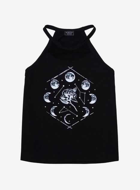 Moon Phases Mesh Front Girls Tank Top Plus Size | Hot Topic