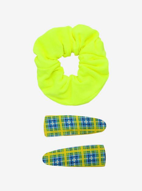 Yellow & Blue Plaid Hair Accessory Set | Hot Topic
