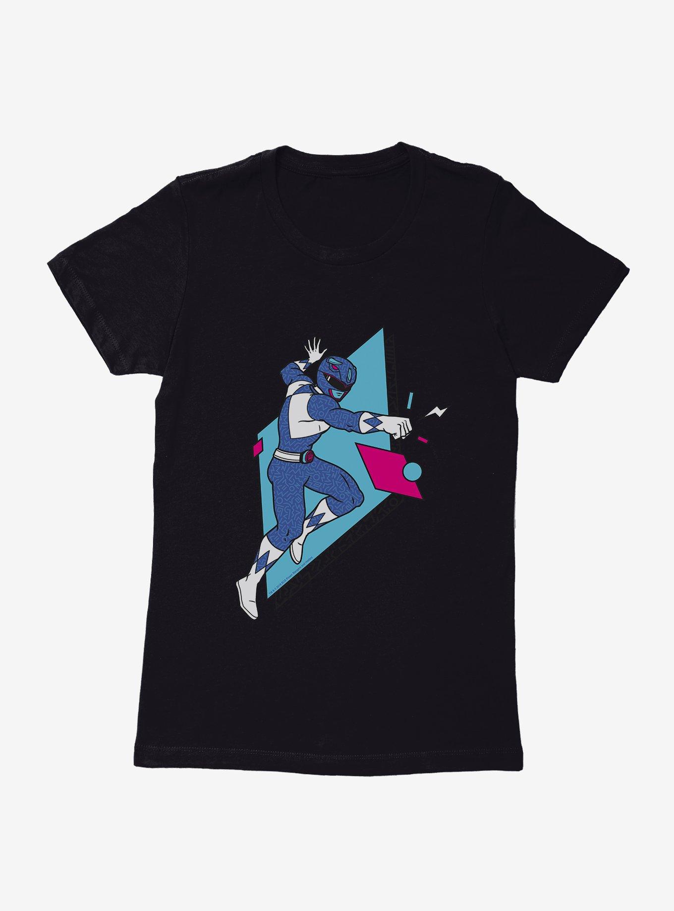 Mighty Morphin Power Rangers Blue Ranger Punch Move Womens T-Shrt ...