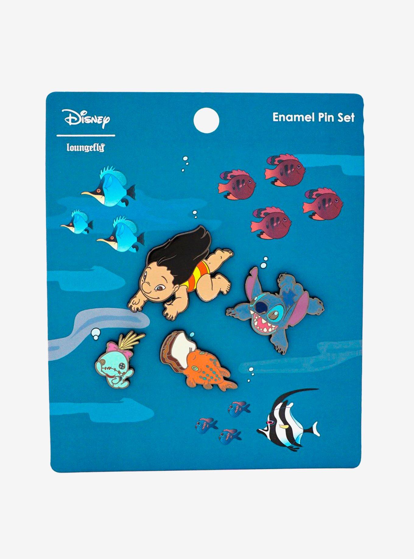Loungefly Disney Lilo & Stitch Swimming Enamel Pin Set | Hot Topic