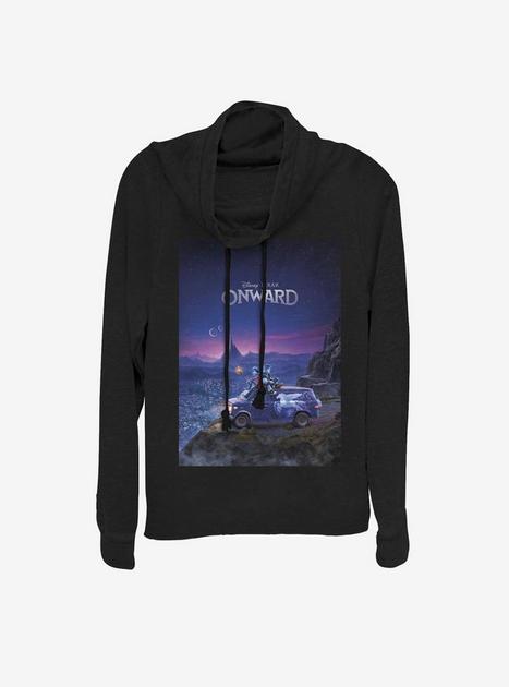 Disney Pixar Onward Poster Cowlneck Long-Sleeve Womens Top - BLACK ...