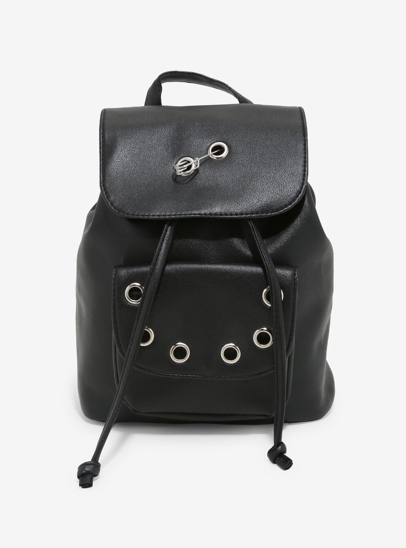 Safety Pin Faux Leather Slouch Mini Backpack | Hot Topic