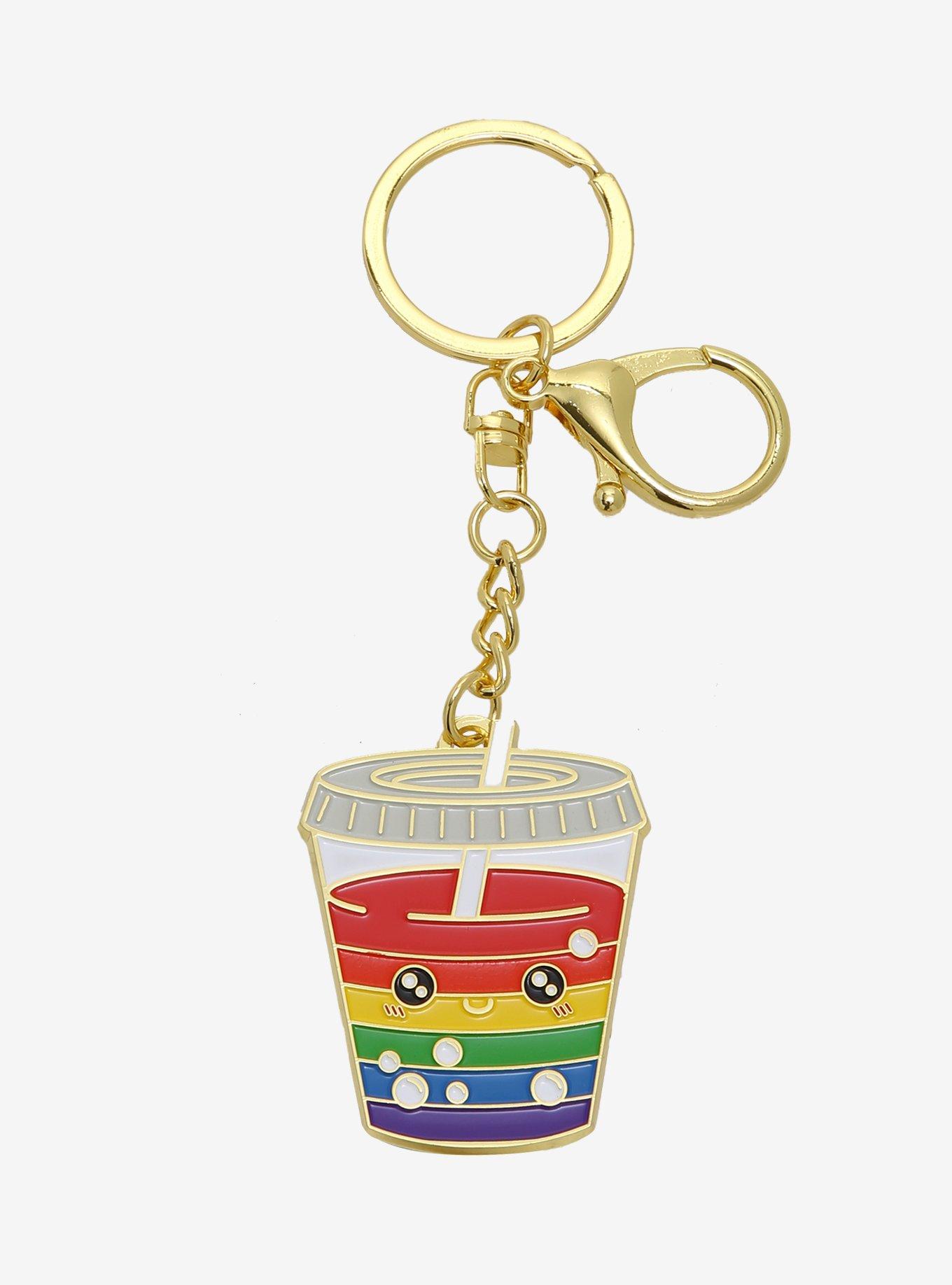 Rainbow Boba Enamel Keychain - BoxLunch Exclusive | BoxLunch