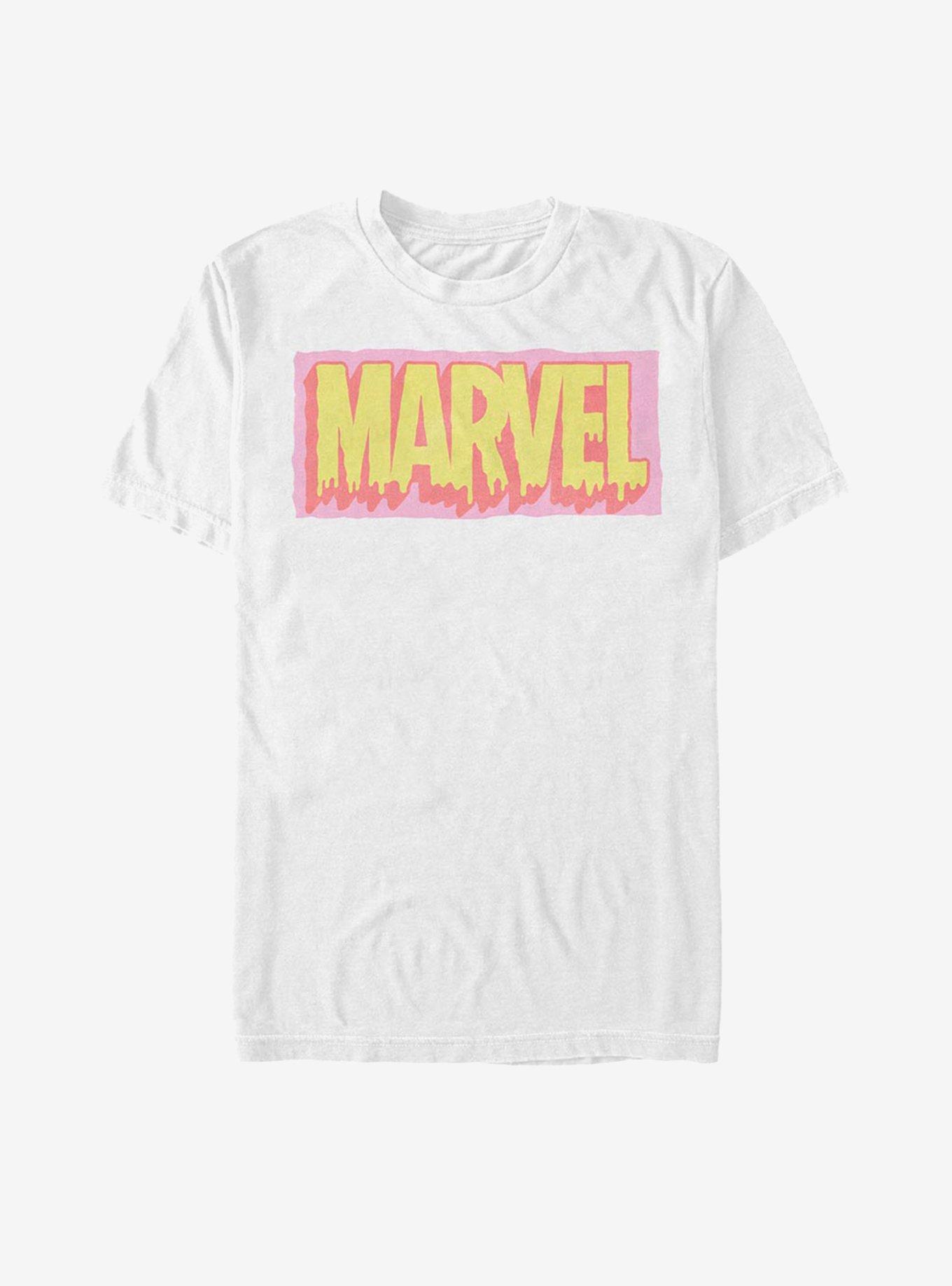 Marvel Logo Drip T-Shirt - WHITE | BoxLunch