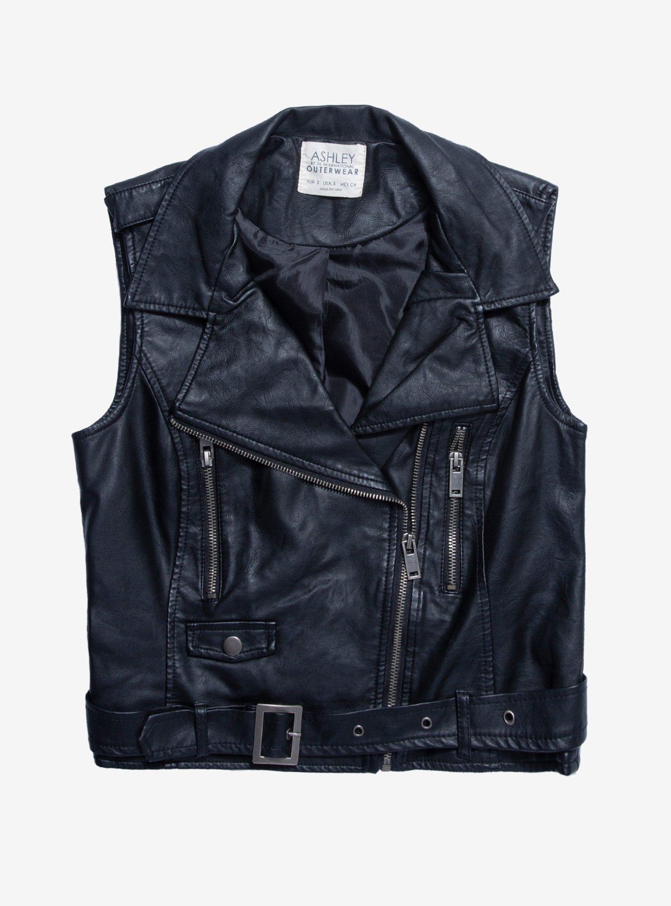 Black Faux Leather Vest | Hot Topic