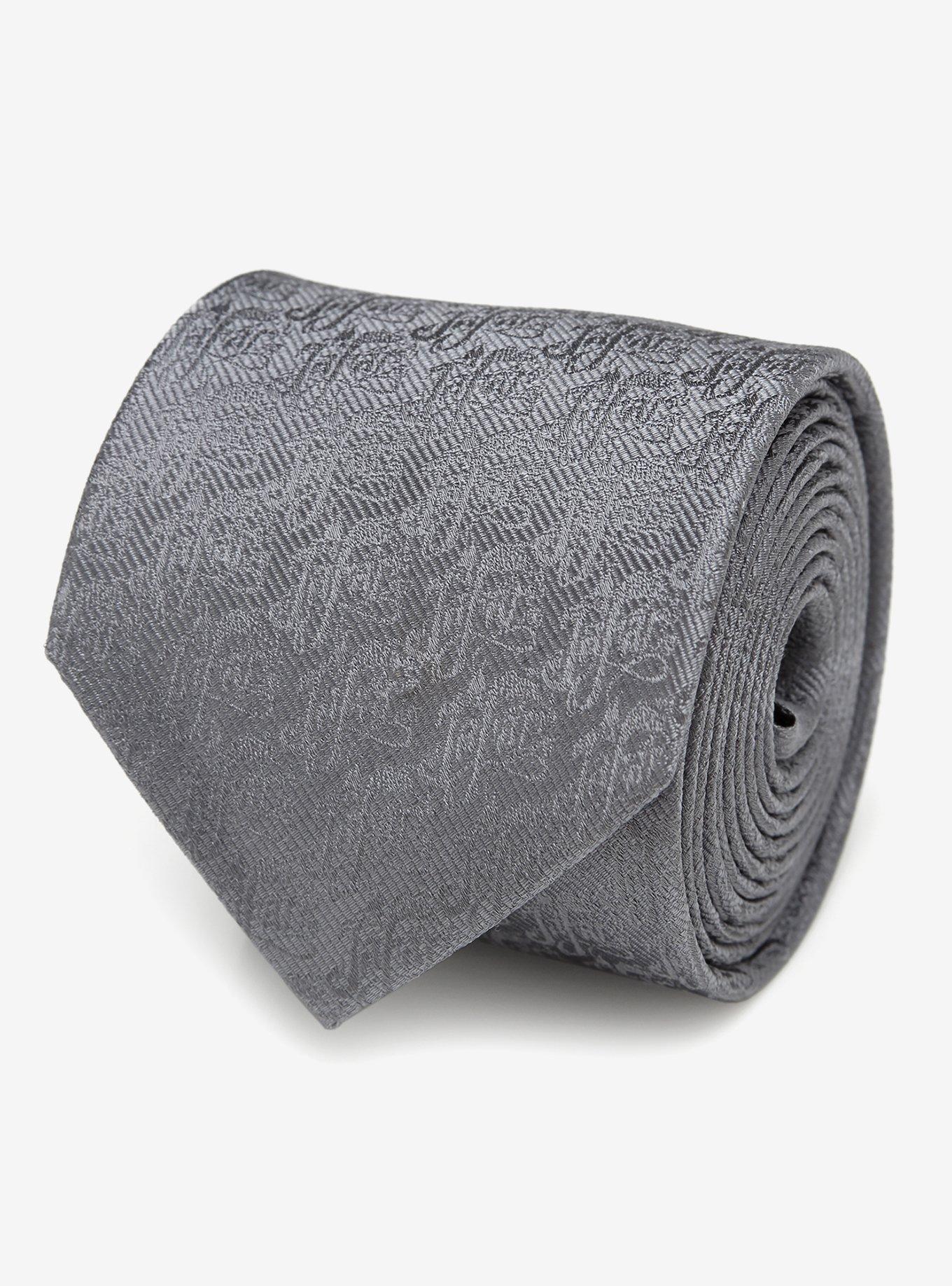 Disney Aladdin Jafar Writing Motif Gray Tie | Hot Topic