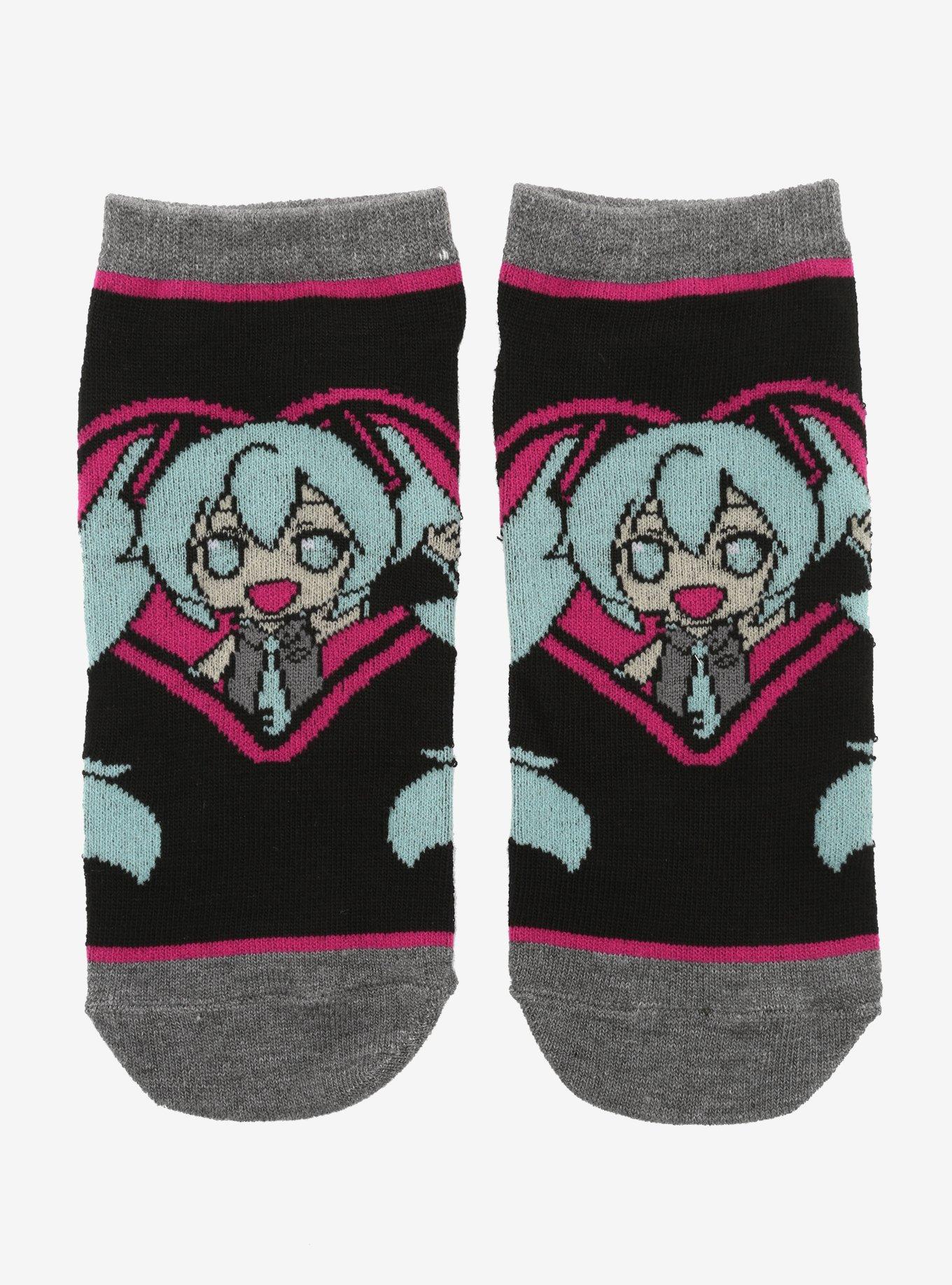 Hatsune Miku Hearts No-Show Socks | Hot Topic