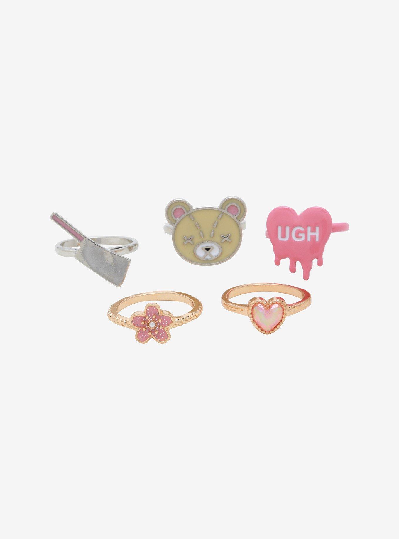 Teddy Bear Cleaver Ring Set | Hot Topic