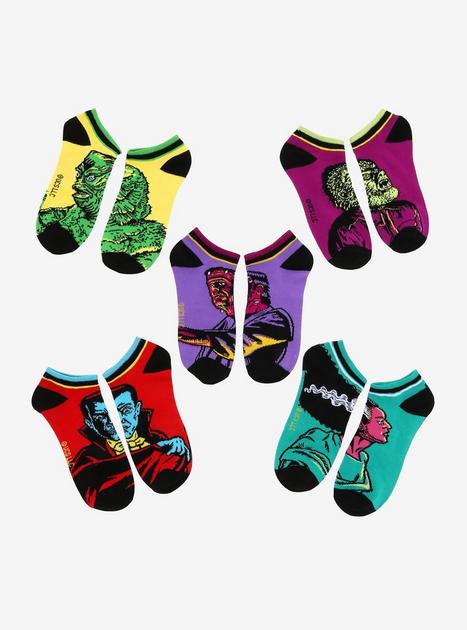 Universal Monsters Pop Art No-Show Socks 5 Pair | Hot Topic