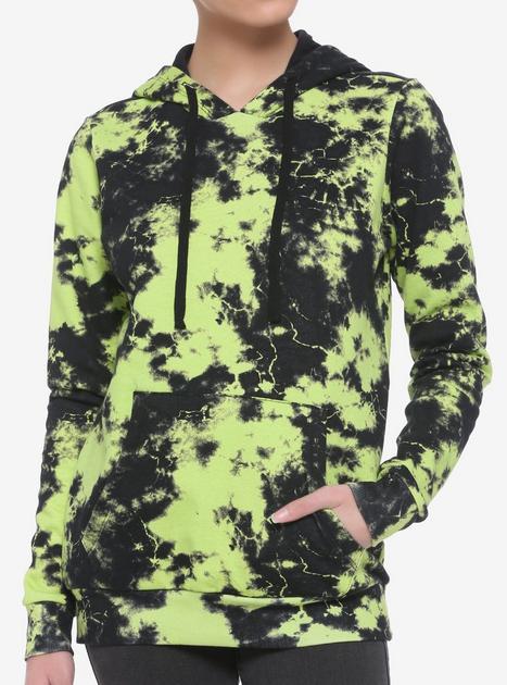 Black & Green Tie-Dye Girls Hoodie | Hot Topic