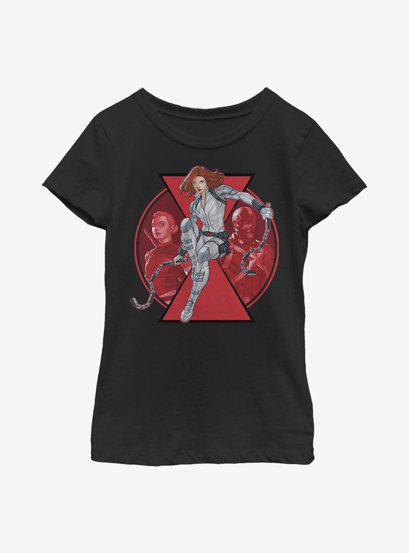Marvel Black Widow Team Youth Girls T Shirt Black Boxlunch