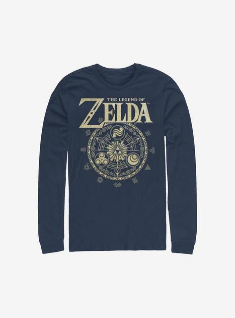 Nintendo The Legend Of Zelda Emblem Circle Long-Sleeve T-Shirt - BLUE ...