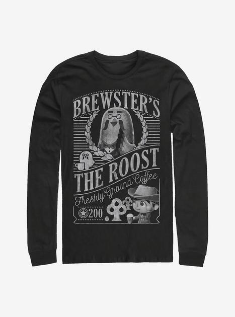 Animal Crossing Brewster's Cafe The Roost Long-Sleeve T-Shirt - BLACK ...