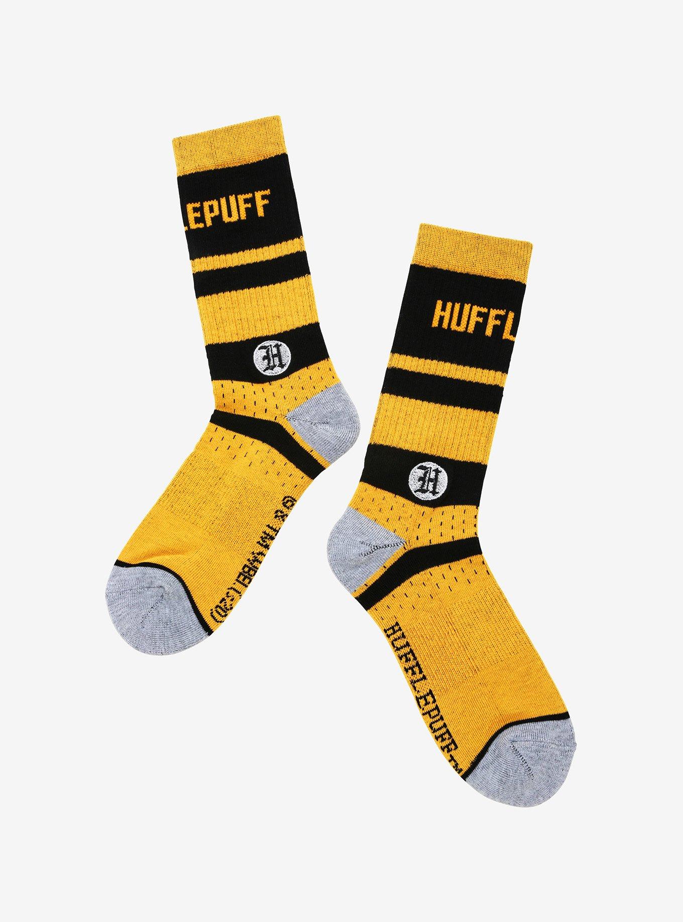 Harry Potter Hufflepuff Colorblock Crew Socks - BoxLunch Exclusive ...
