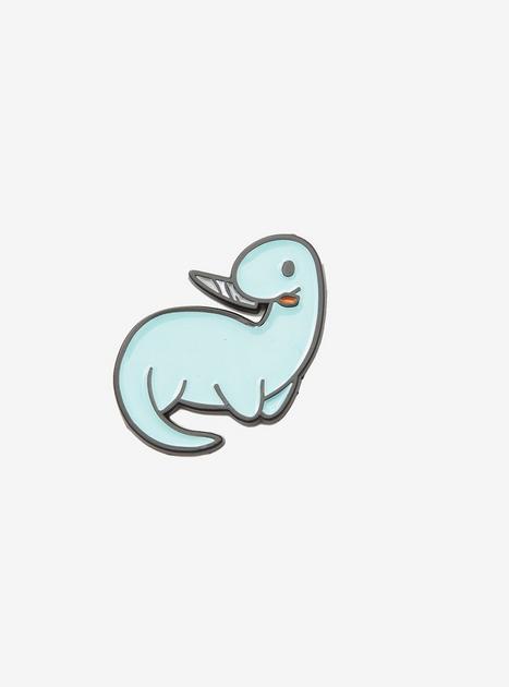 Blue Dinosaur With Knife Enamel Pin Hot Topic