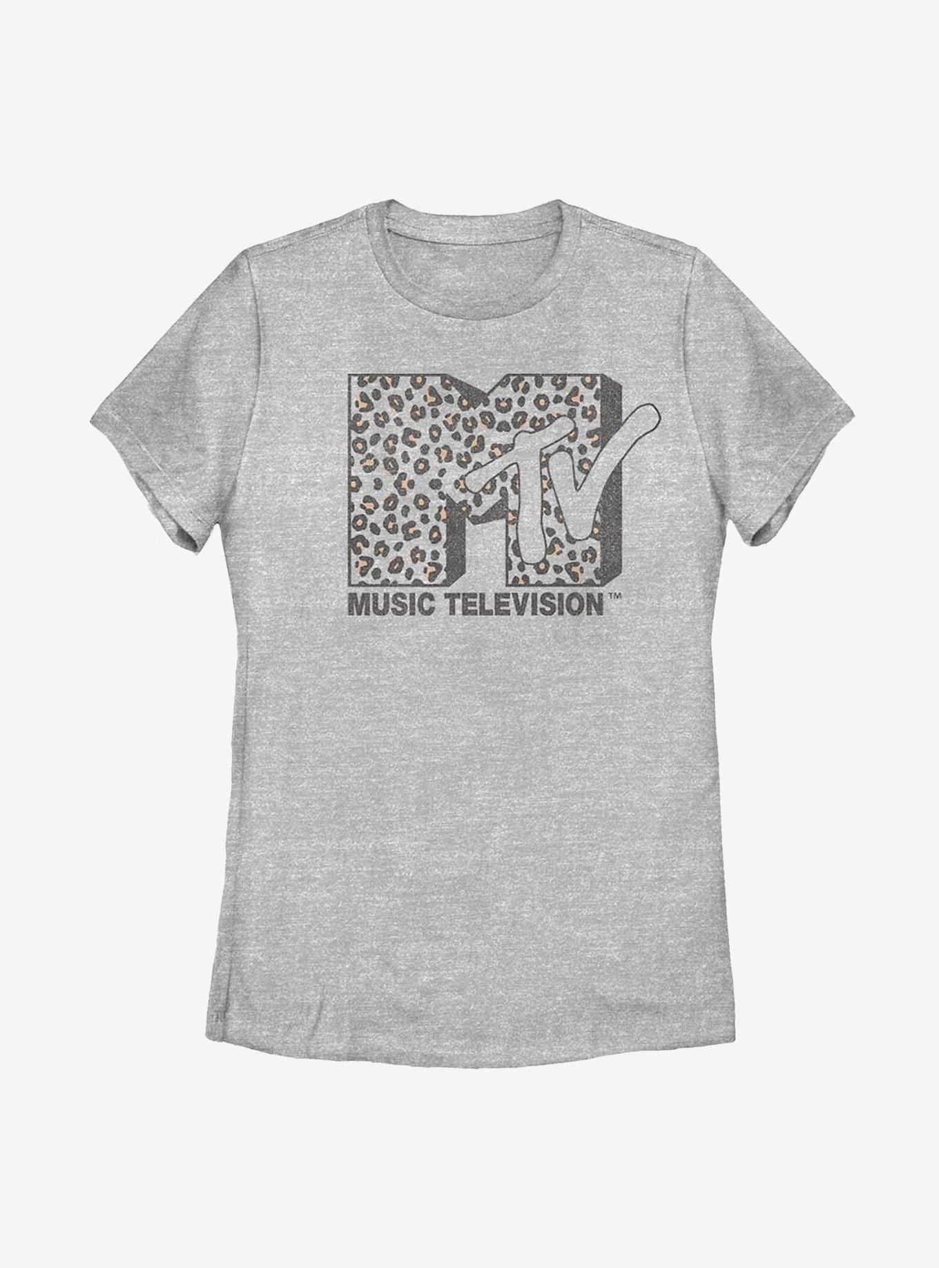 MTV Leopard Logo Womens T-Shirt - GREY | BoxLunch