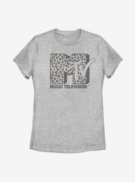 MTV Leopard Logo Womens T-Shirt - GREY | BoxLunch