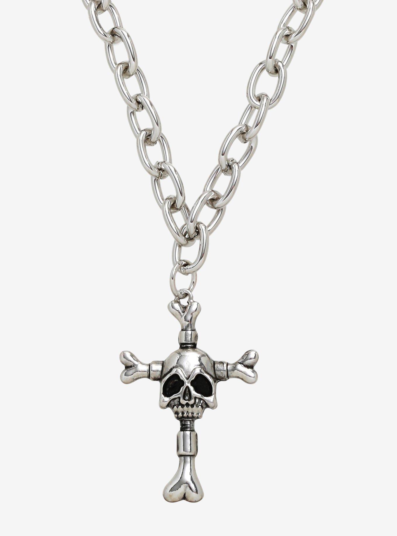 Skull & Cross Chain Necklace | Hot Topic
