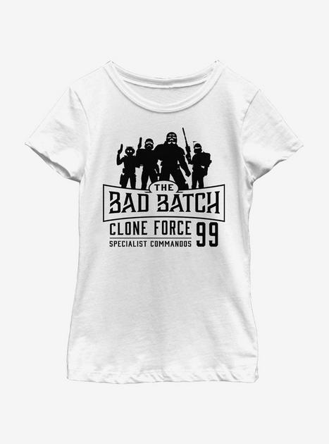 Star Wars: The Clone Wars Bad Batch Emblem Youth Girls T-Shirt - WHITE ...