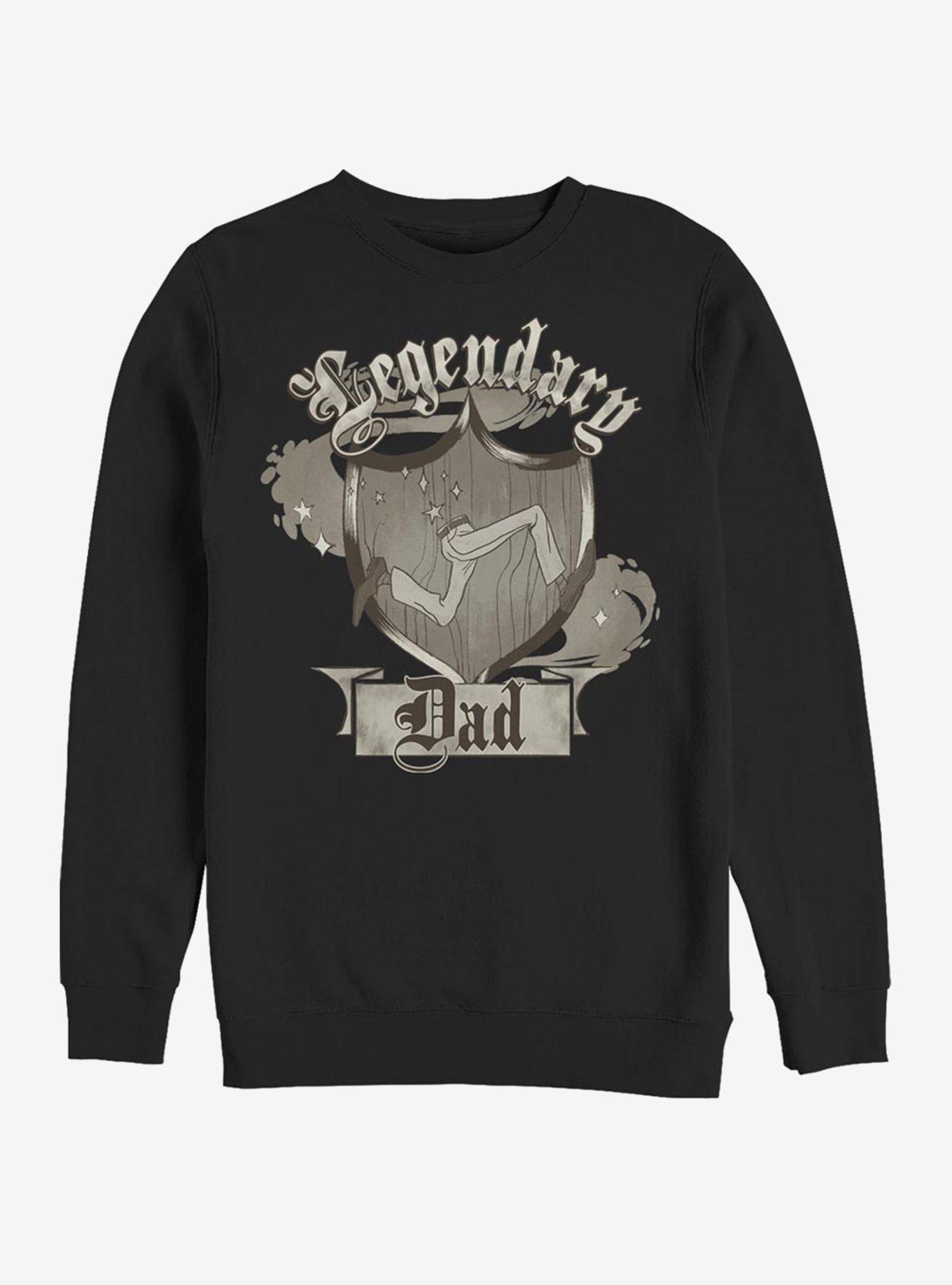 Disney Pixar Onward Legendary Dad Legs Crew Sweatshirt - BLACK | Hot Topic