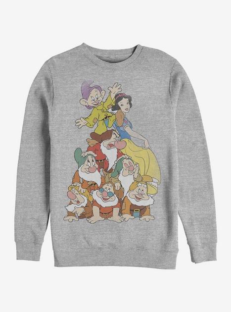 Disney Snow White Squad Dwarf Stack Sweatshirt - GREY | Hot Topic