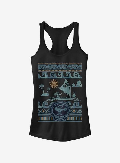 Disney Moana Moana Sweater Collage Girls Tank - BLACK | Hot Topic