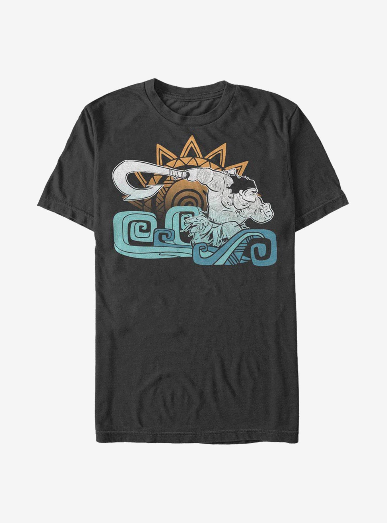Disney Moana Maui Hooked T-Shirt - BLACK | BoxLunch