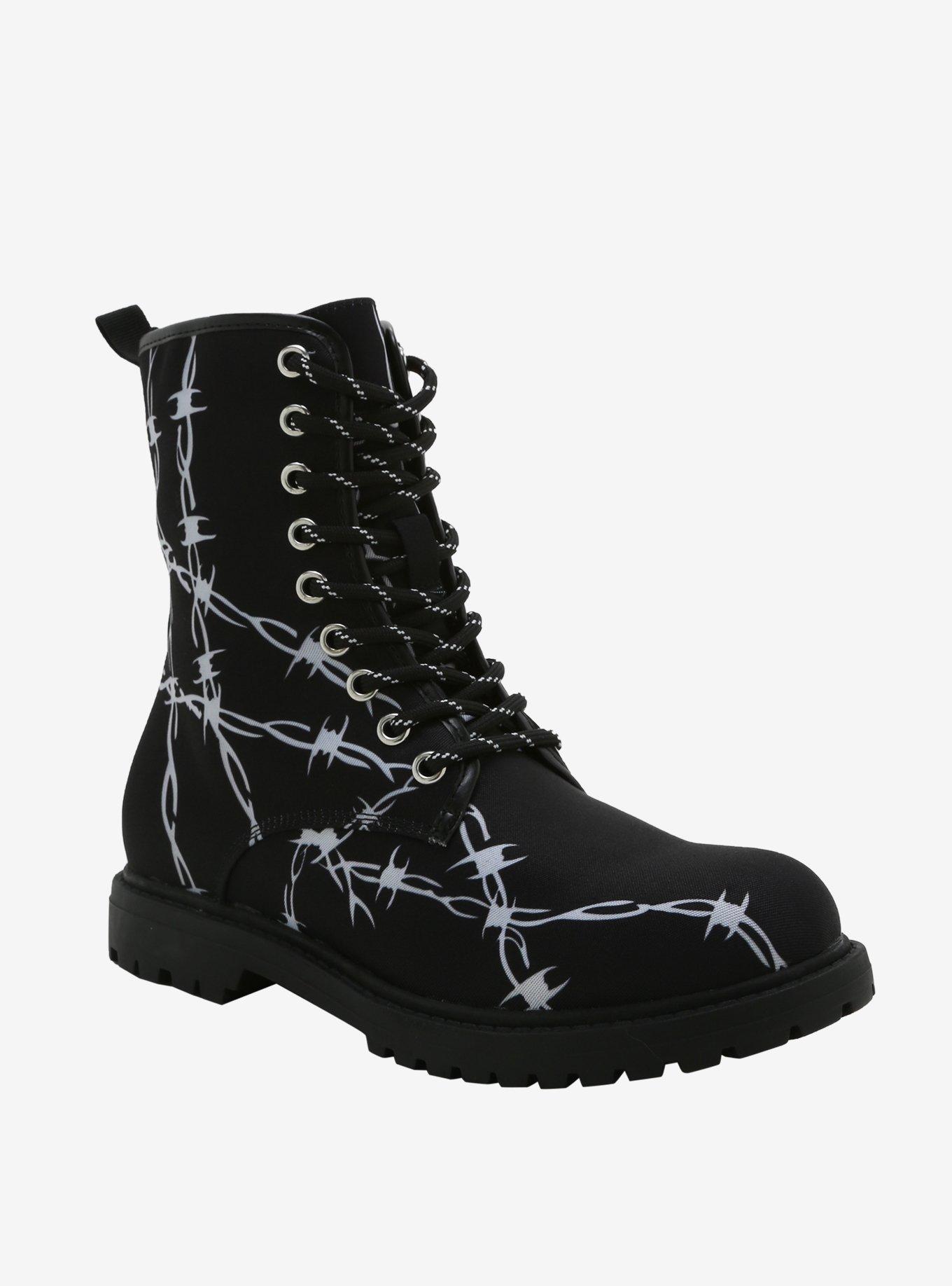 Barbed Wire Combat Boots | Hot Topic