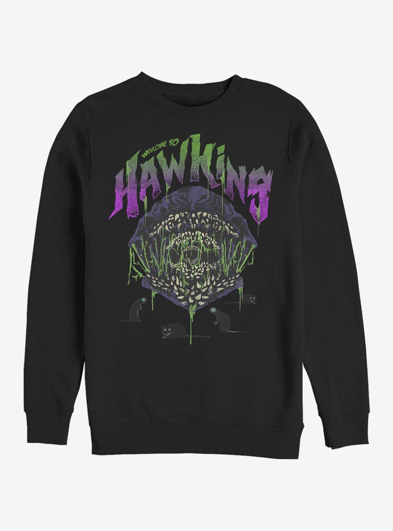 Stranger Things Welcome To Hawkins Sweatshirt - BLACK | BoxLunch
