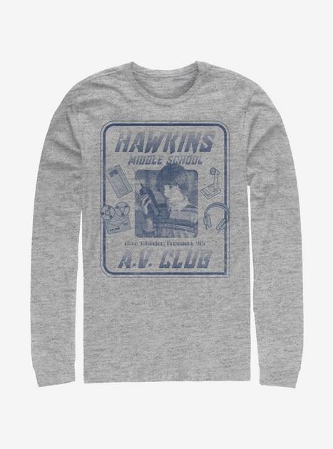 Stranger Things Mike Hawkins AV President Long-Sleeve T-Shirt - GREY ...