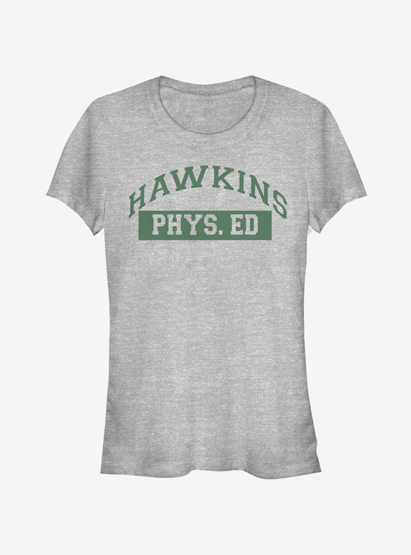 Stranger Things Hawkins Phys. Ed Girls T-Shirt - GREY | Hot Topic